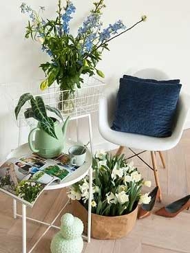 lente met bollen op pot